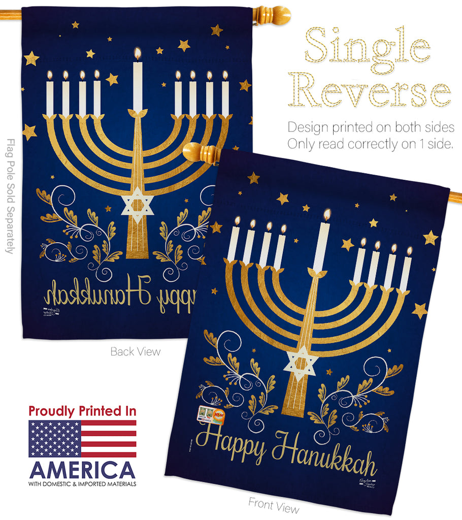 Happy Hanukkah - Hanukkah Winter Vertical Impressions Decorative Flags ...
