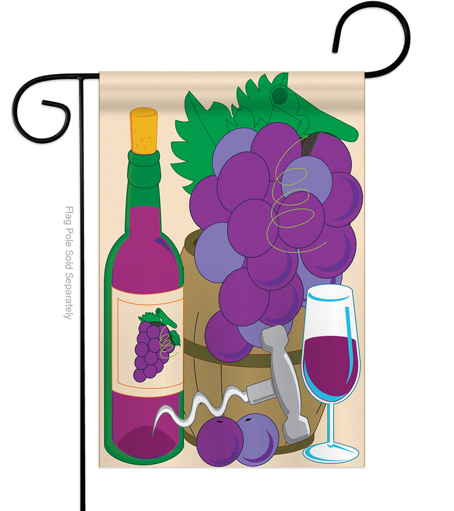 Grape - Wine Happy Hour & Drinks Vertical Applique Decorative Flags HG ...