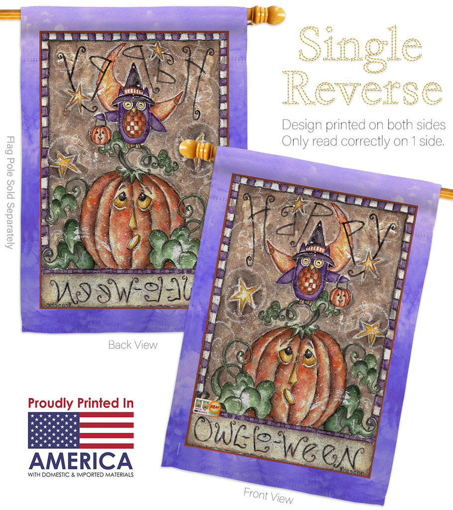 Happy Owl Lo Ween - Halloween Fall Vertical Impressions Decorative Fla ...