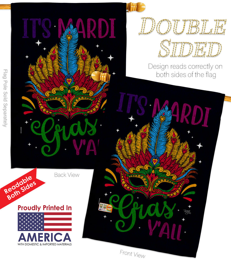 Mardi Gras Yall - Mardi Gras Spring Vertical Impressions Decorative Fl ...