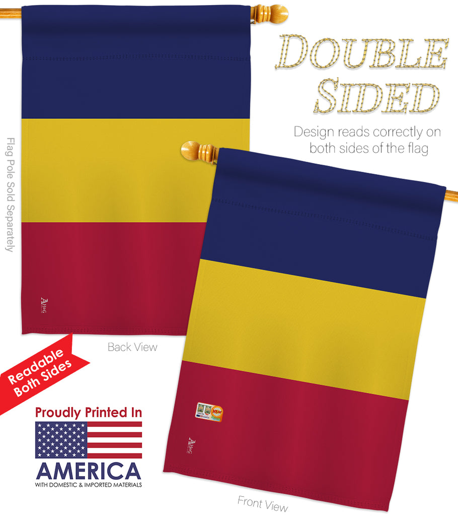 Chad - Nationality Flags of the World Vertical Impressions Decorative ...