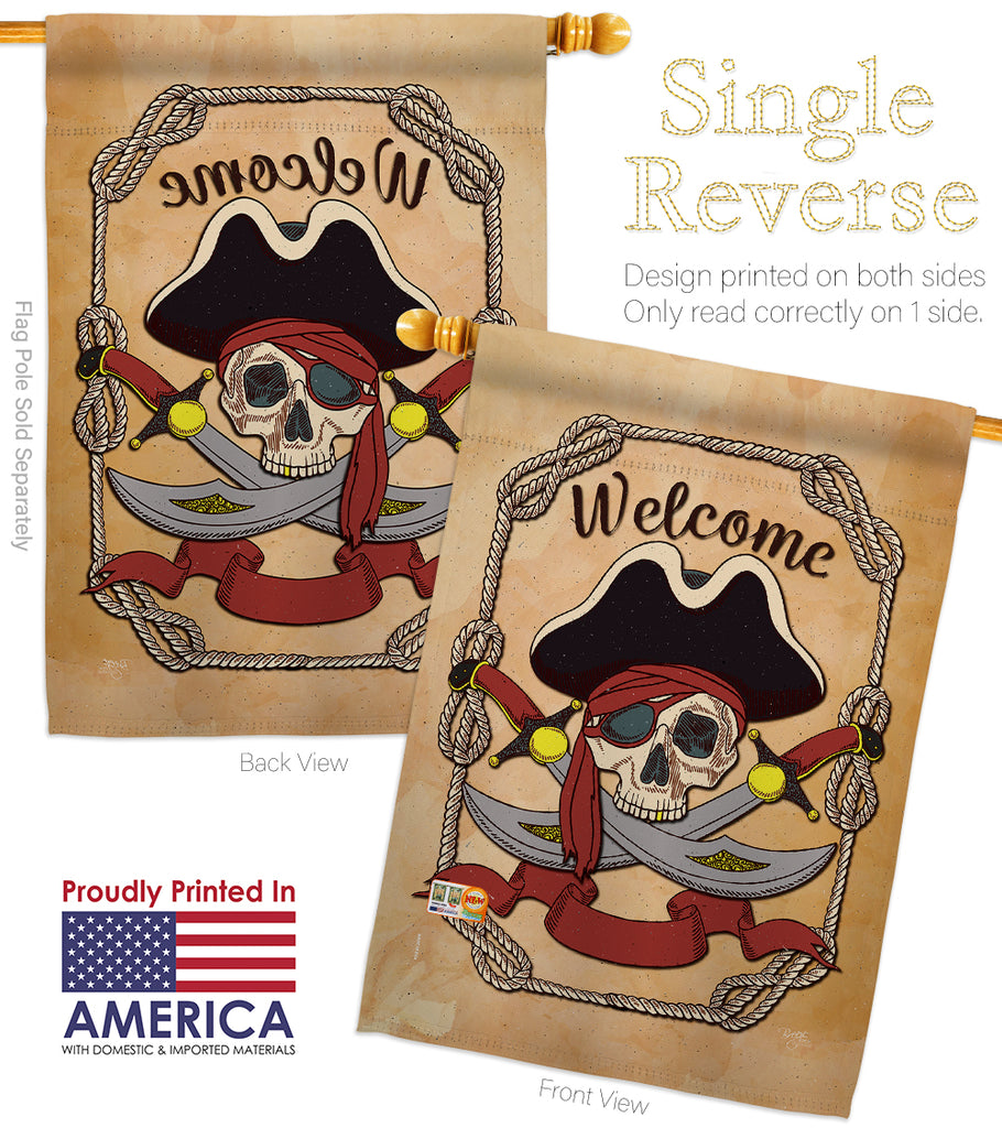 Ahoy Pirate - Pirate Coastal Vertical Impressions Decorative Flags HG1 ...