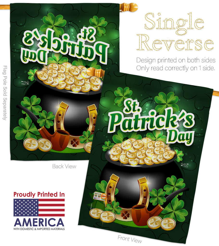 Lucky Gold Pot - St Patrick Spring Vertical Impressions Decorative Fla ...