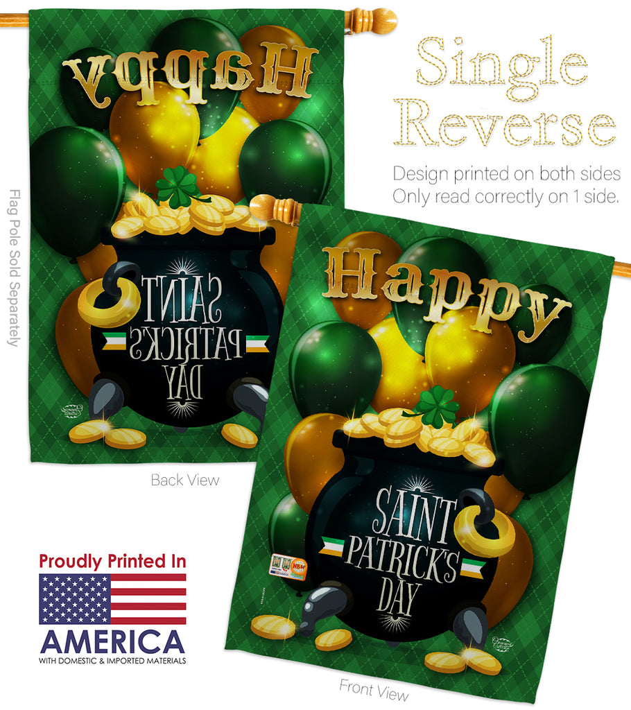 Lucky Gold Pot - St Patrick Spring Vertical Impressions Decorative Fla ...