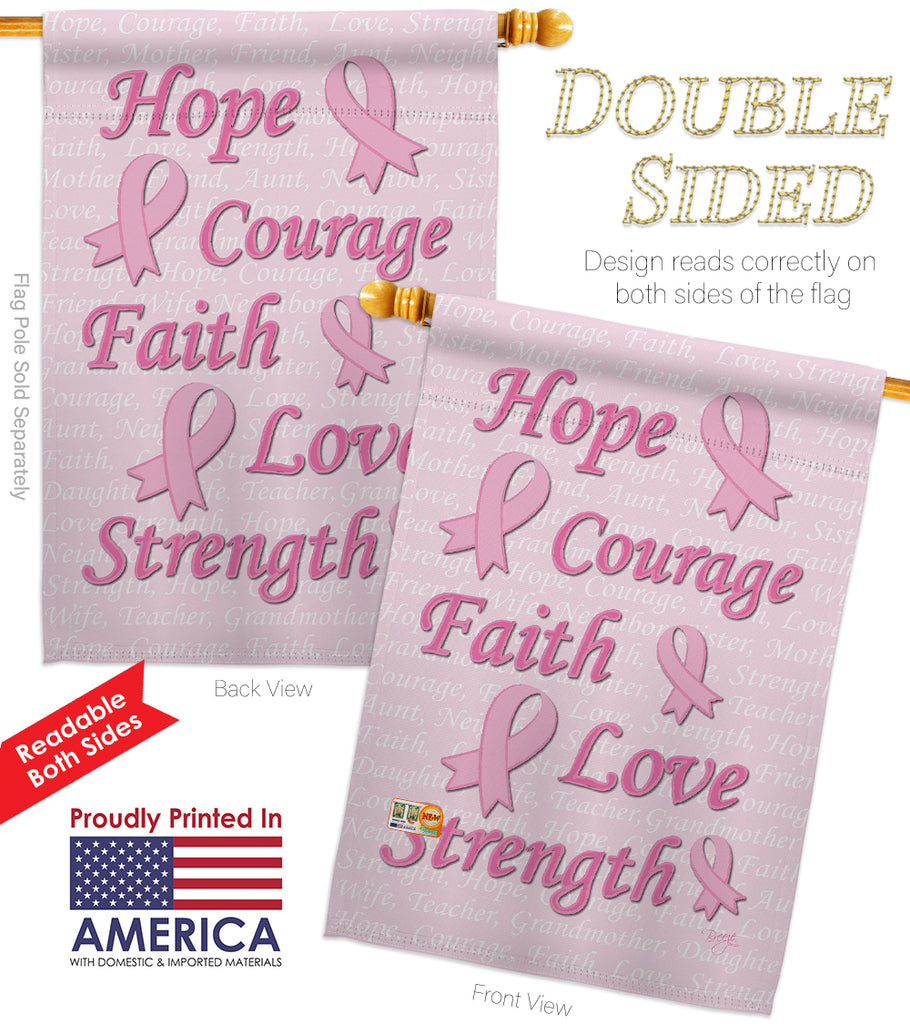 Hope, Faith, Courage - Support Inspirational Vertical Impressions Deco ...