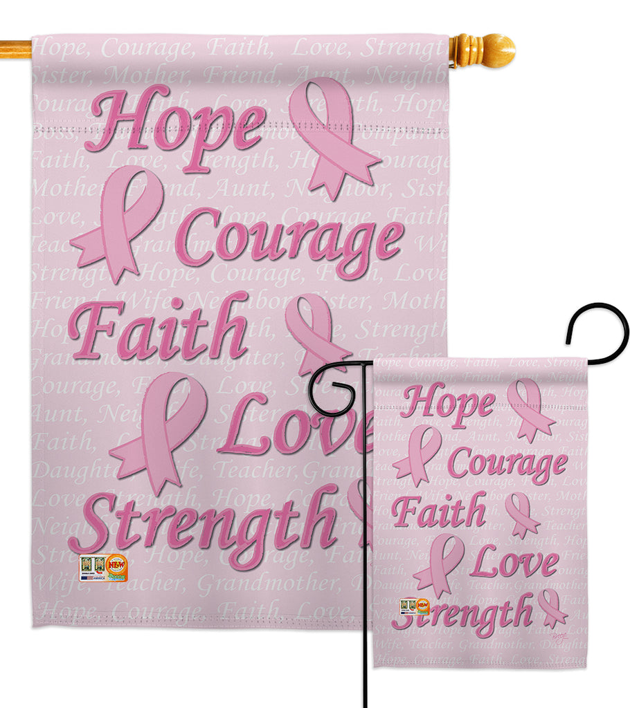 Hope, Faith, Courage - Support Inspirational Vertical Impressions Deco ...