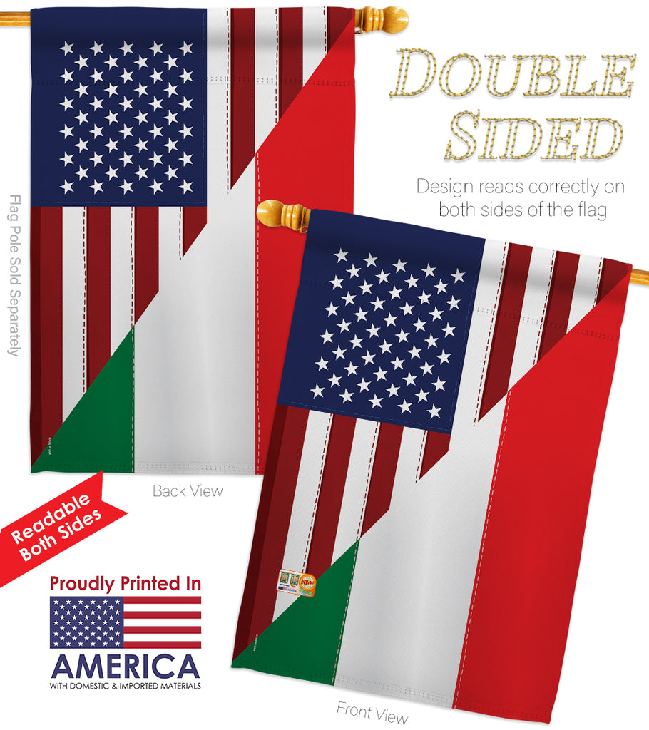 US Italian Friendship - US Friendship Flags of the World Vertical Impr ...