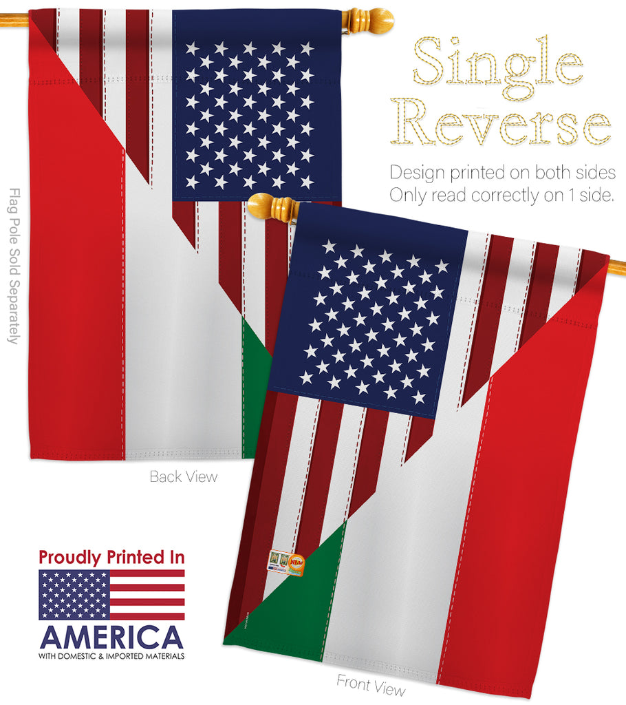 US Italian Friendship - US Friendship Flags of the World Vertical Impr ...