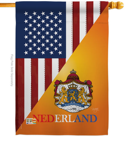 US Dutch Friendship - US Friendship Flags of the World Vertical Impres ...