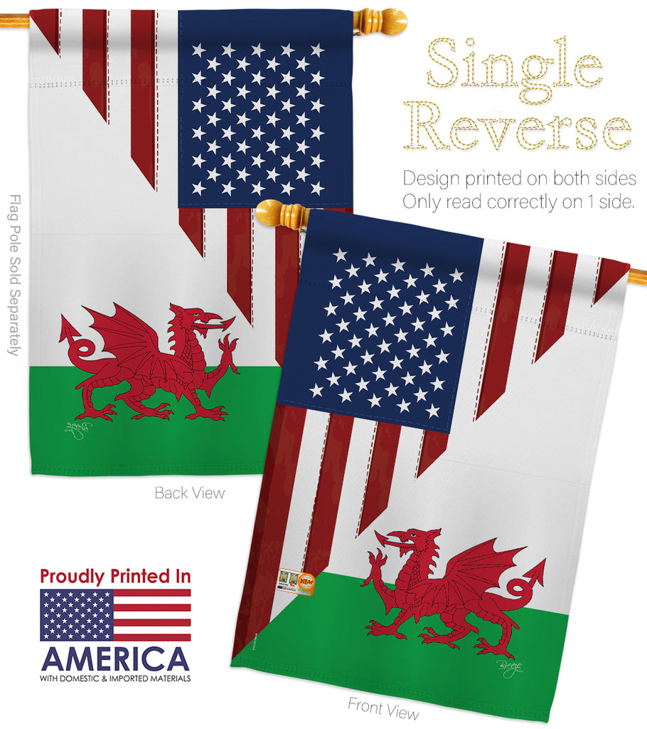 US Wales Friendship - US Friendship Flags of the World Vertical Impres ...