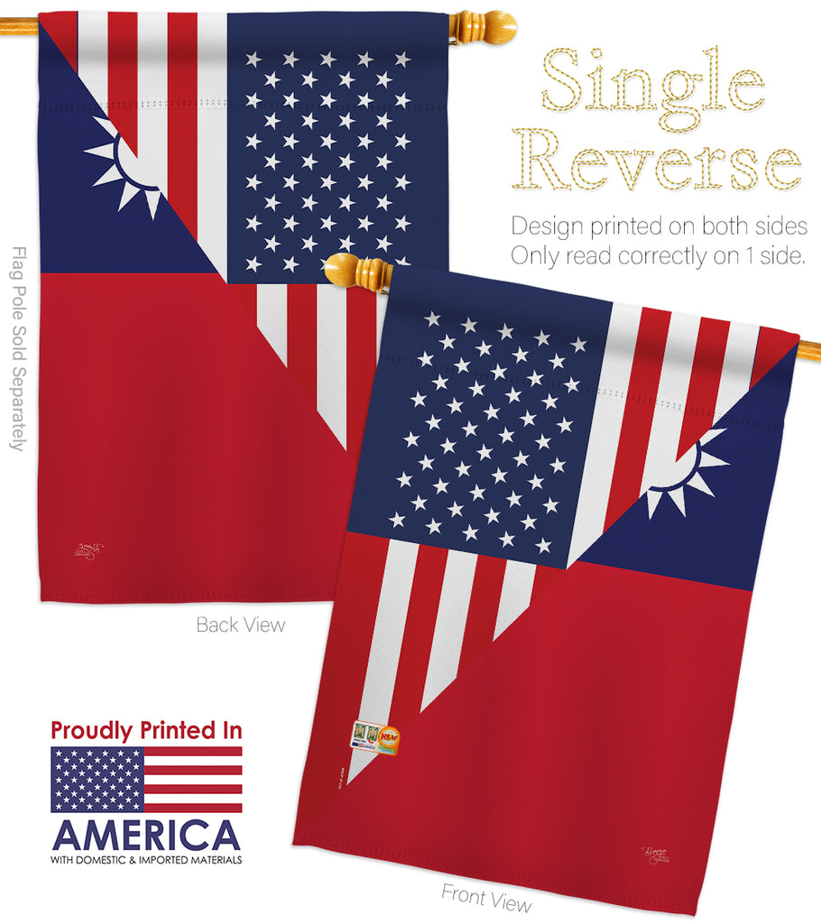 US Taiwan Friendship - US Friendship Flags of the World Vertical Impre ...