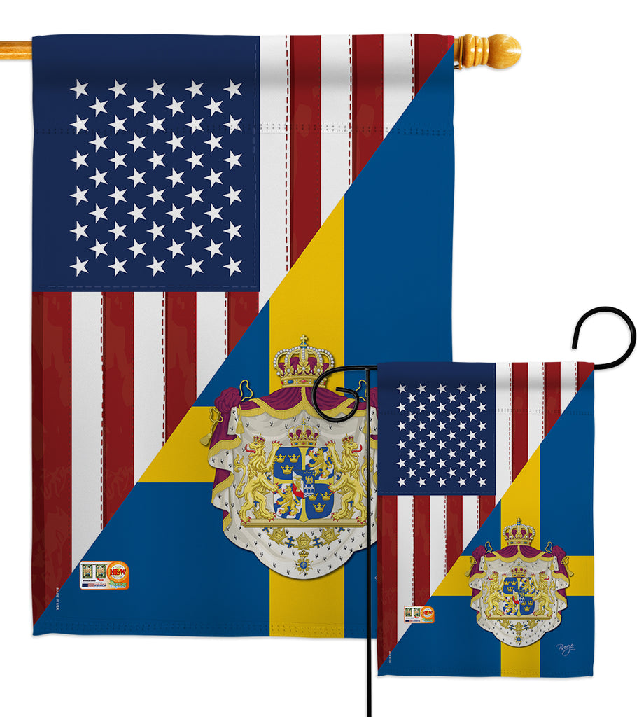 US Sweden Friendship - US Friendship Flags of the World Vertical Impre ...